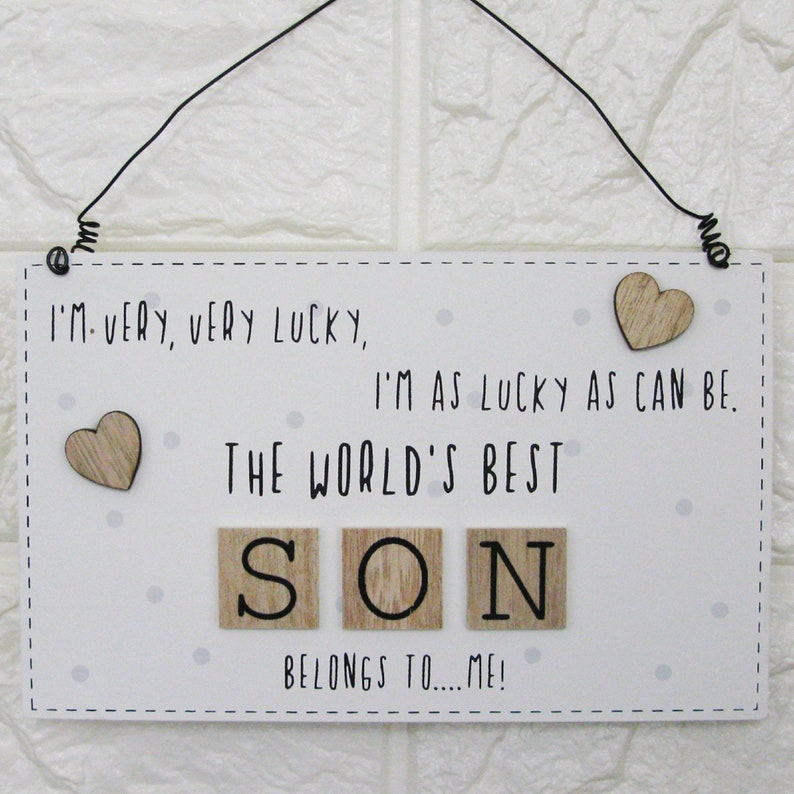 Son Plaque The Worlds Best Son Sign 3D Letters Tiles Gift | Etsy