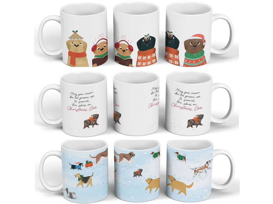 Christmas Dogs Cermaic Circle Christmas Mug Complete With Adorable ...