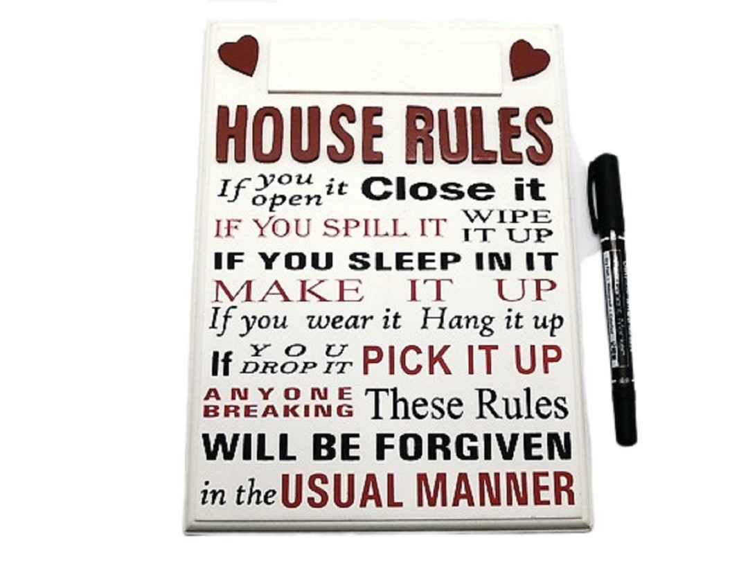 Plaque House Rules Funny Rules for the Anywere in the House - Etsy