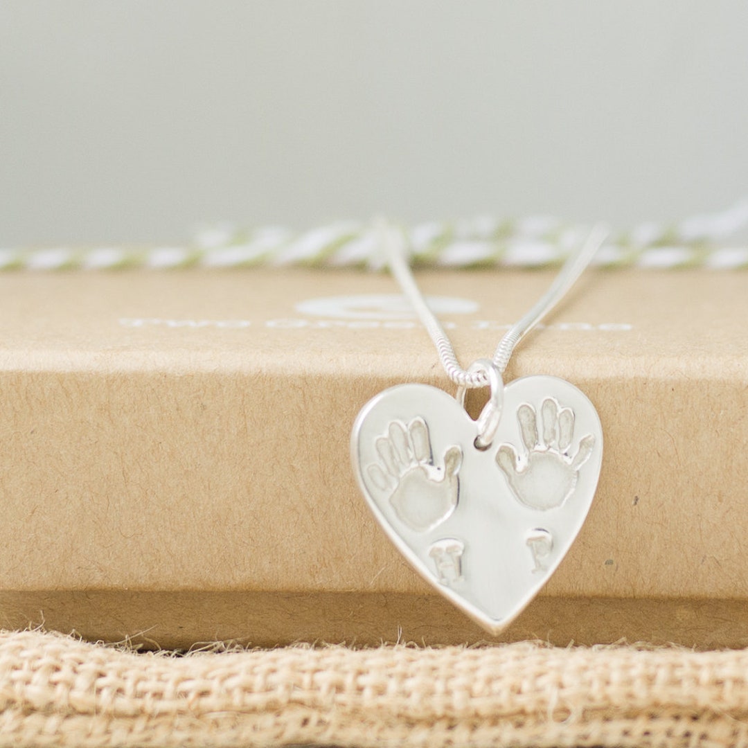 Double Handprint Necklace - Etsy