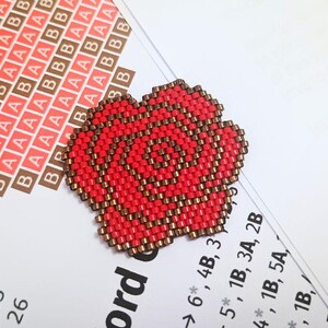 Rose Brick Stitch Pattern: Valentine's Bead Weaving (PDF) - Etsy