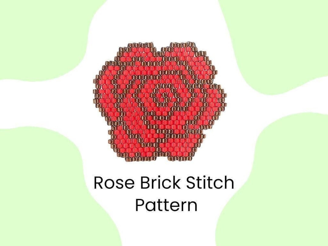 Rose Brick Stitch Pattern: Valentine's Bead Weaving (PDF) - Etsy UK