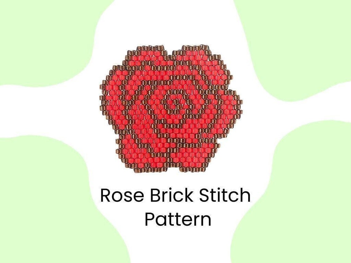 Rose Brick Stitch Pattern: Valentine's Bead Weaving (PDF) - Etsy