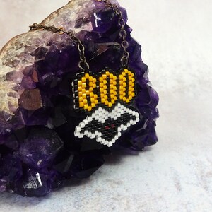 Halloween Peyote BOO and Bat Beading Pattern, PDF Bead Weaving Pattern ...
