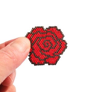 Rose Brick Stitch Pattern: Valentine's Bead Weaving (PDF) - Etsy