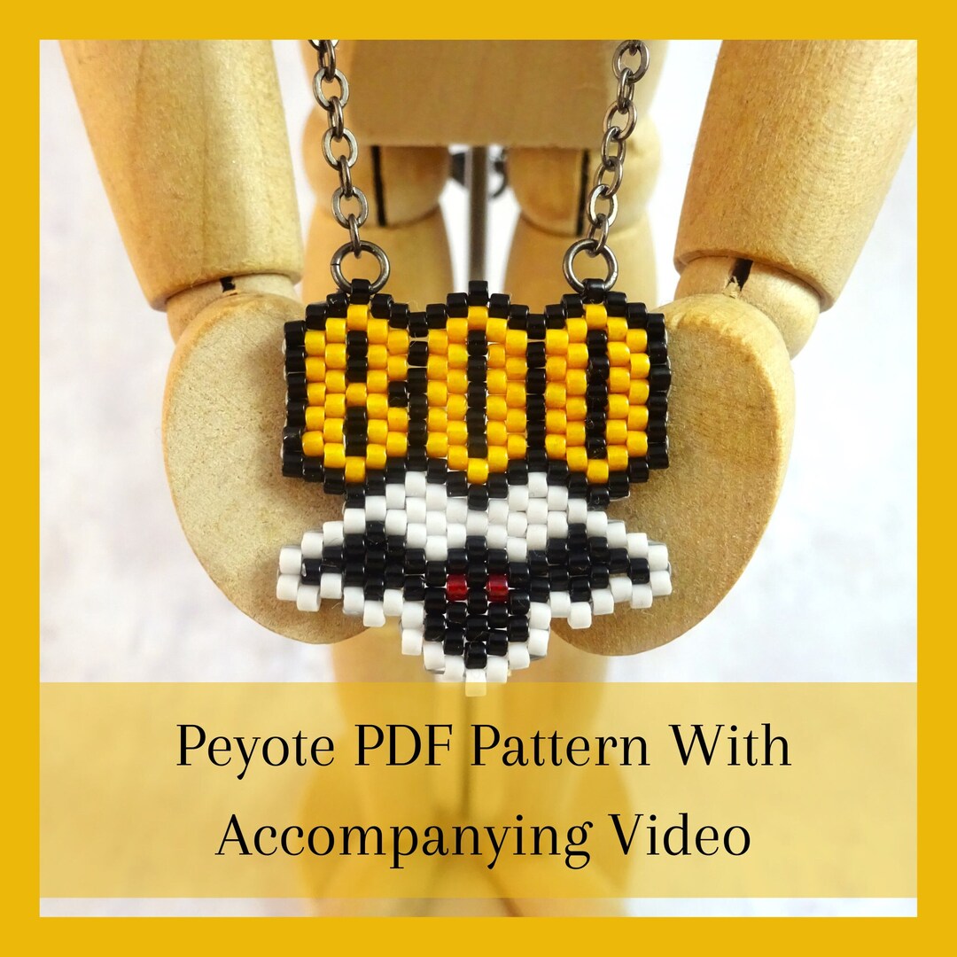 Halloween Peyote BOO and Bat Beading Pattern, PDF Bead Weaving Pattern ...