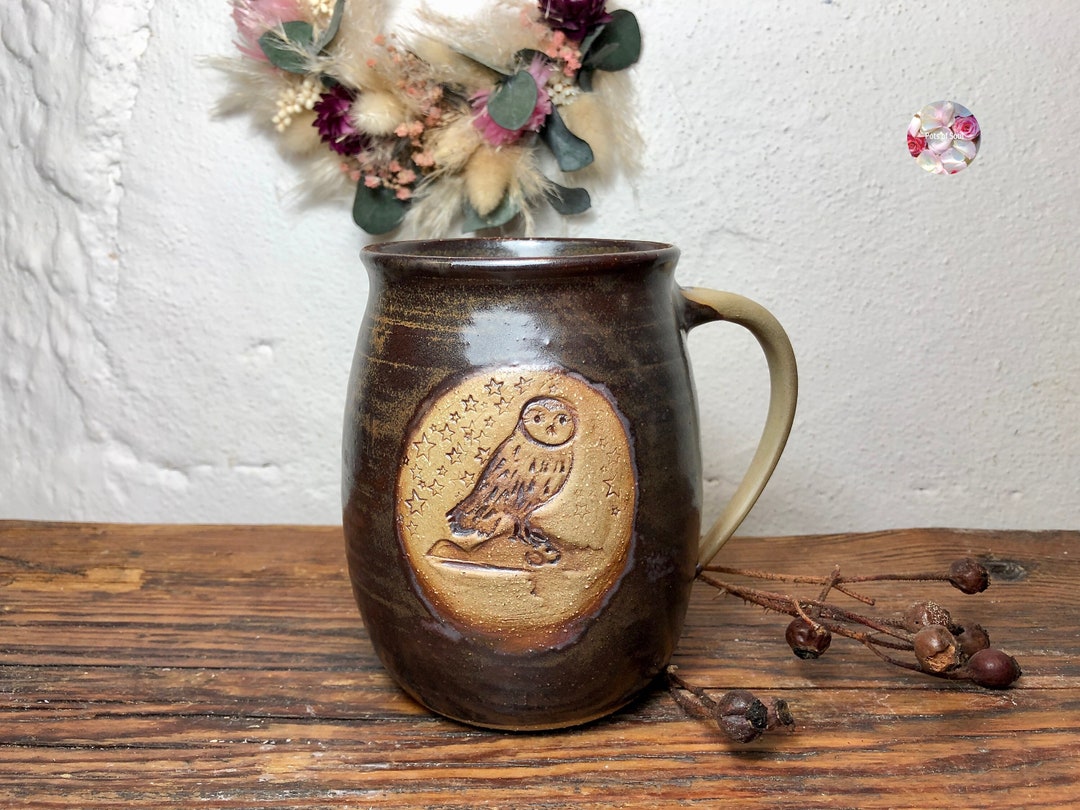 Large Ceramic Cup Magical Owl // Ceramic Cup Night Owl // Owl Cup ...