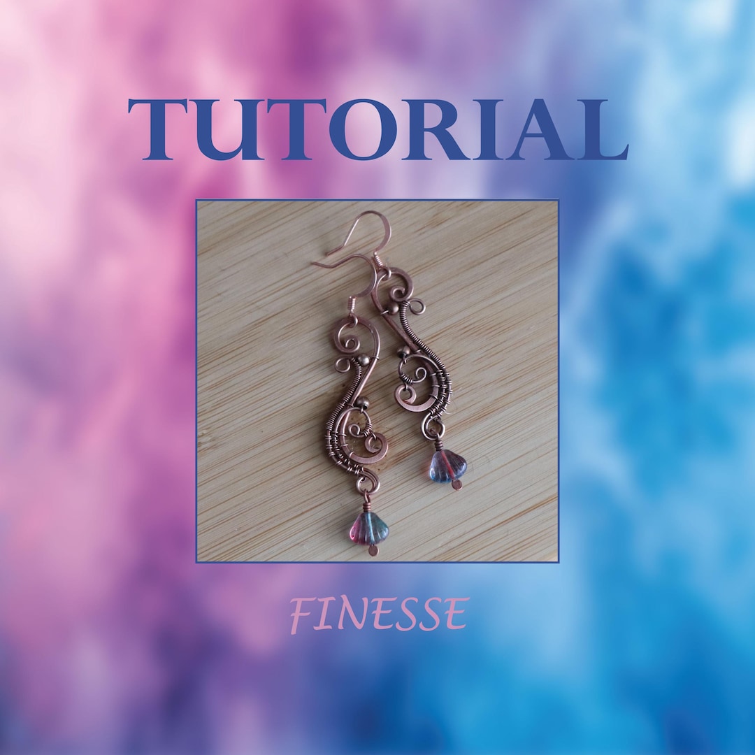 Wire Wrapped Boho Earring Tutorial: DIY Jewelry Making (PDF) - Etsy