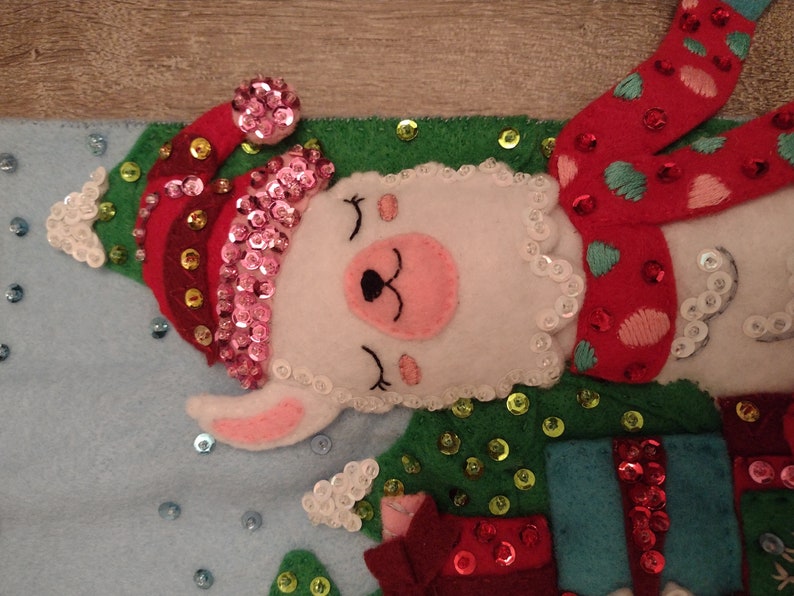 Handcrafted 18 Inch Felt Christmas Stocking: Bucilla Christmas Llama ...