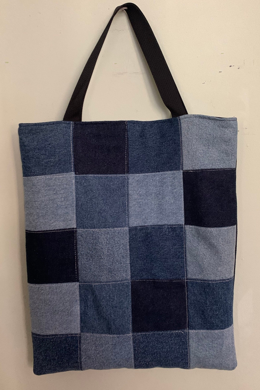 Denim Patchwork Tote - Etsy