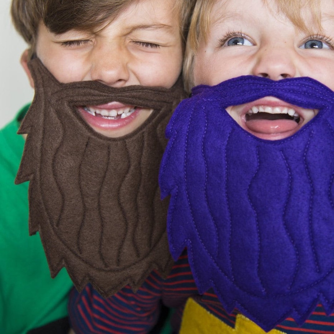 Kids Felt Beard Mask, Dressing up King Beard, Joke Gift, Funny Beard ...