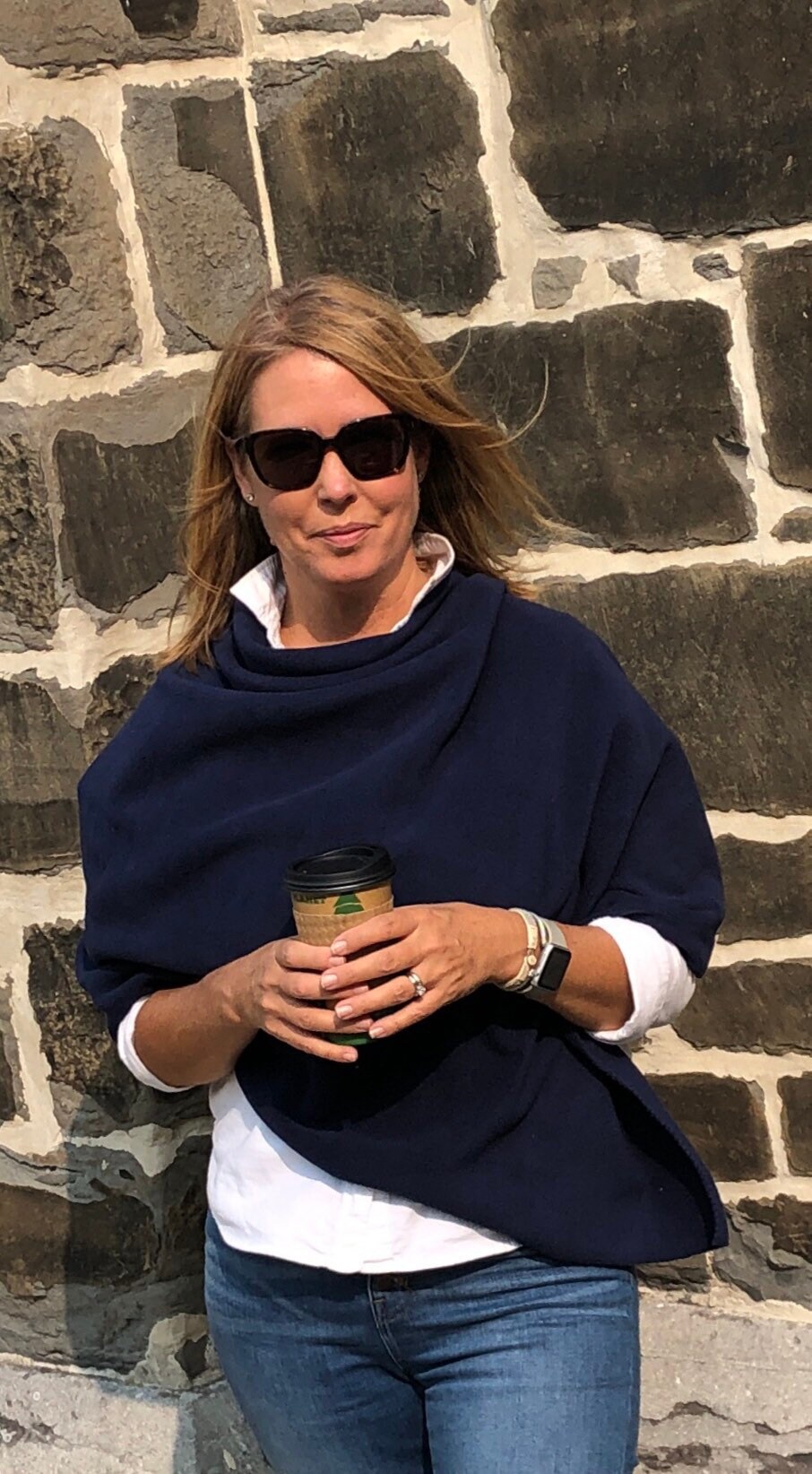 N A V Y Navy Blue Petite Poncho Fall Wrap Topper Fleece - the Saratoga ...
