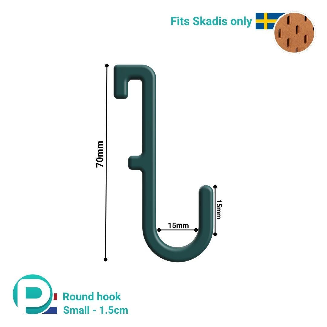 6 PACK - Strong Round Hooks MEDIUM Universal - Printboard - Fits IKEA ...