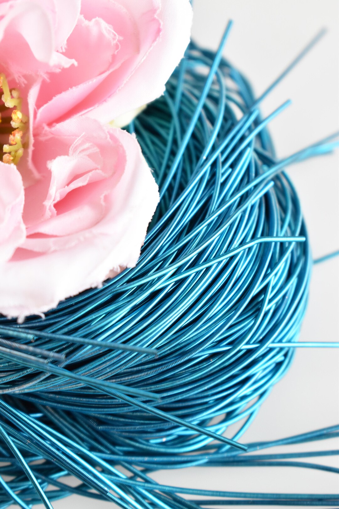 Sea Blue Purl Dapka, Goldwork Purl, Smooth Purl, Metallic Rough Wire ...