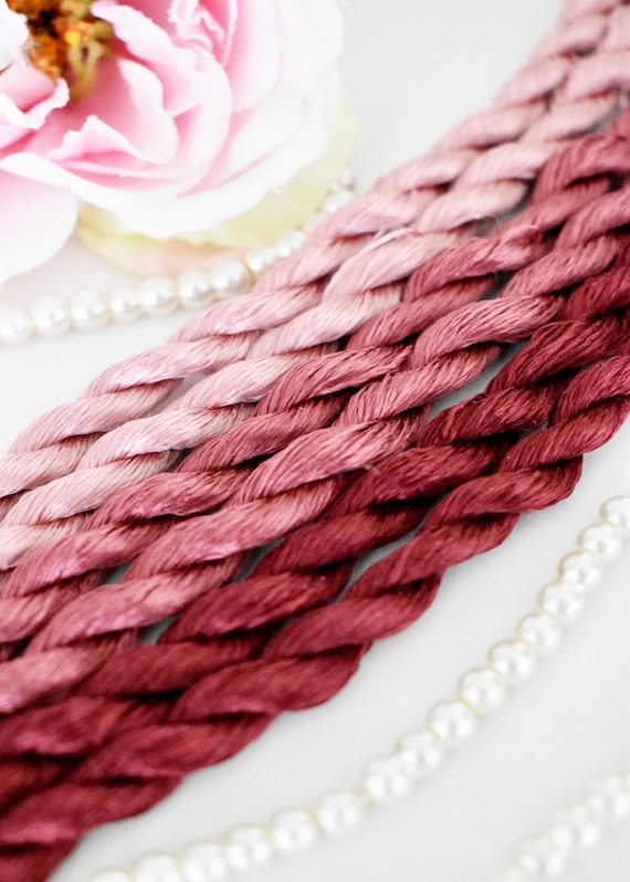 Pure Silk Thread for Embroidery Rose Shades Non-twisted Flat - Etsy