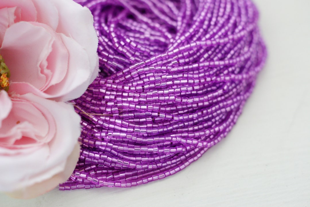 3 X 2 Cut Lilac Transparent Color Beads, 3 Cut Beads, Bead Strands ...