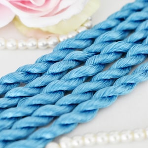 Pure Silk Thread for Embroidery, Blue Shades Non-twisted Flat Silk ...