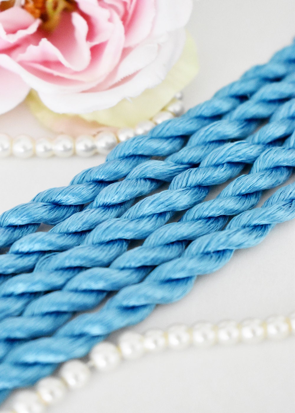 Pure Silk Thread for Embroidery, Blue Shades Non-twisted Flat Silk ...