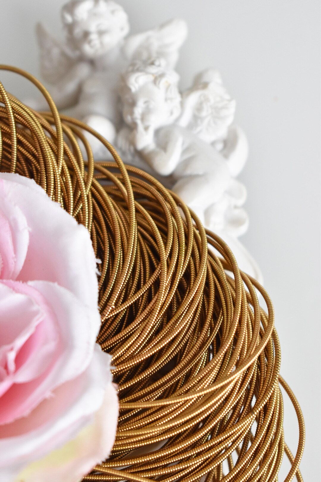 Antique Gold Circular Gimp Wire, Pearl Purl, Metalic Wire, Black Wire ...