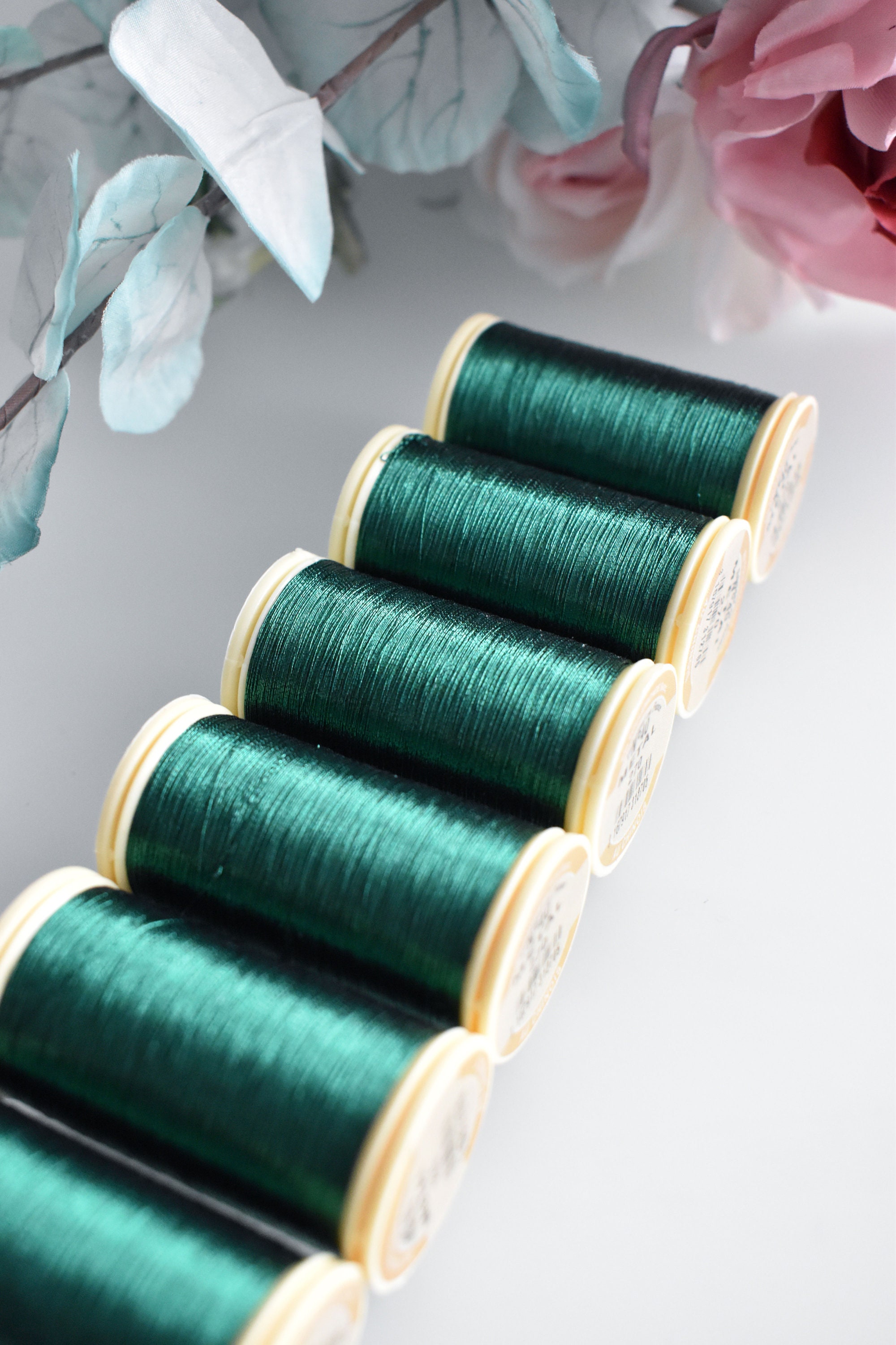 Metallic Pine Green Color 270 Sajou Thread, Metallic Sewing Thread, Fil ...
