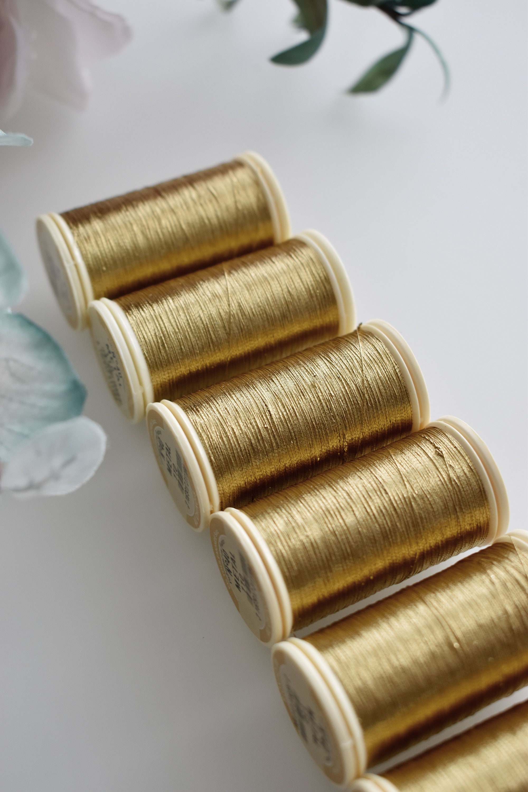 Old Gold Color 110 Sajou Metallic Thread, Metallic Sewing Thread, Fil ...