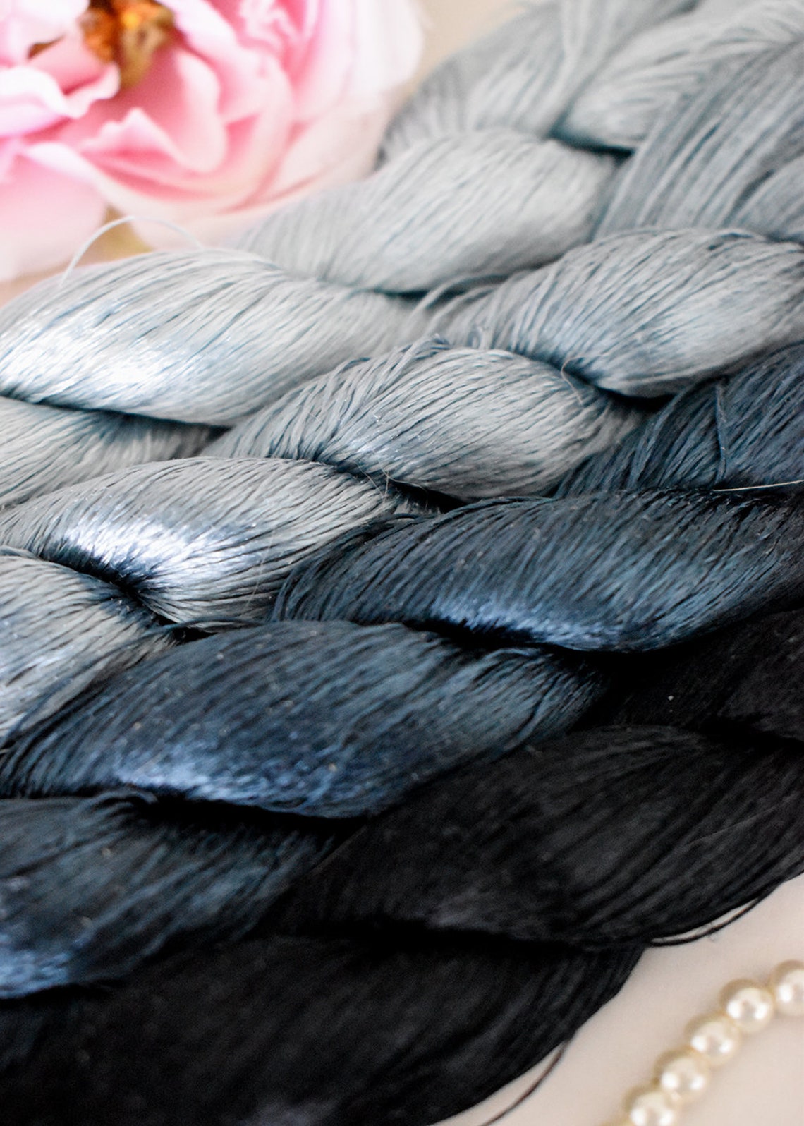 Pure Silk Thread for Embroidery Blue Shades Non-twisted Flat - Etsy