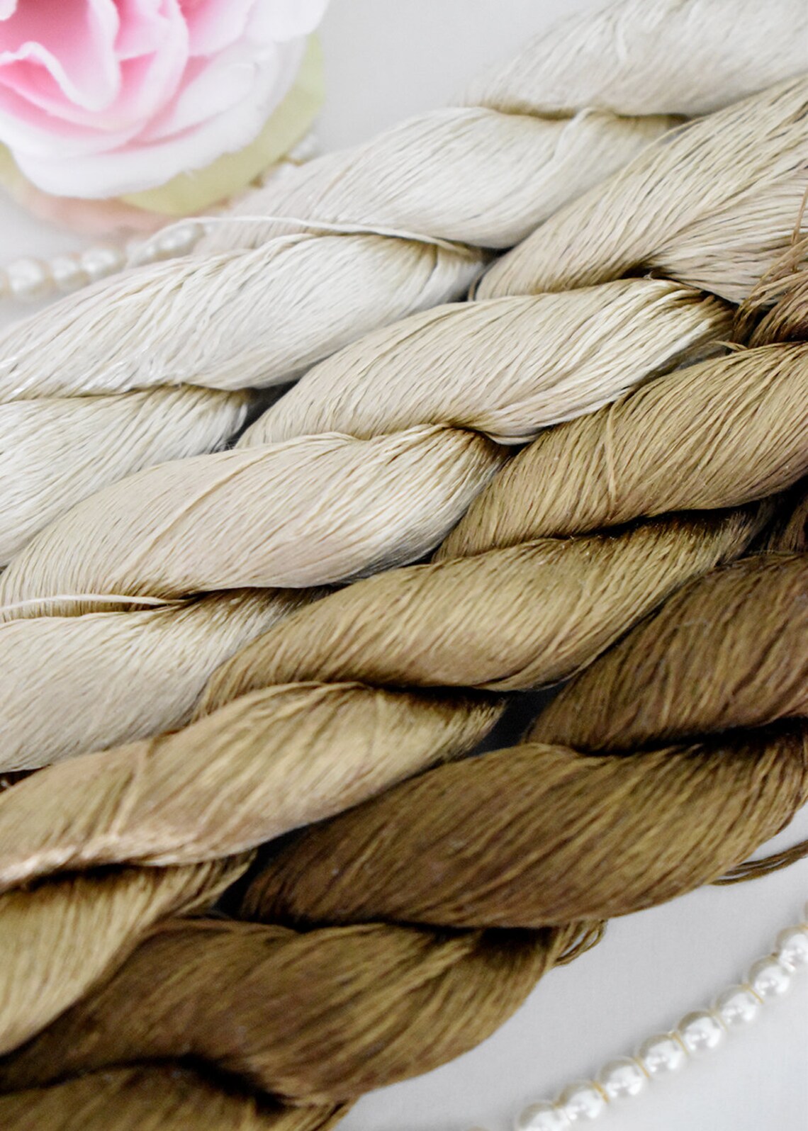 Pure Silk Thread for Embroidery Brown Shades Non-twisted Flat - Etsy