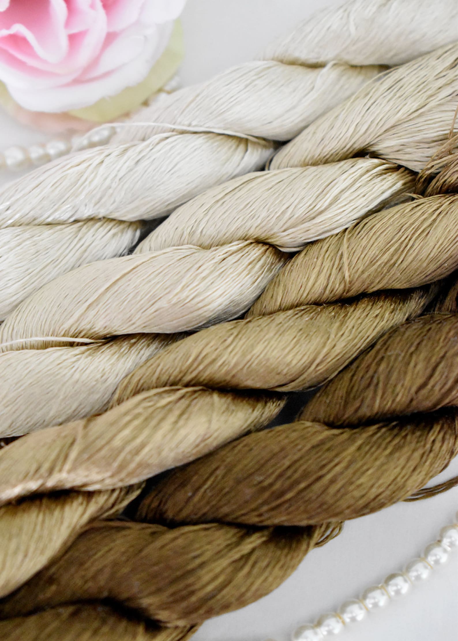 Pure Silk Thread for Embroidery Brown Shades Non-twisted Flat - Etsy