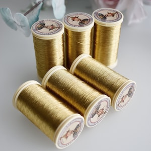 Old Gold Color Sajou Metallic Thread Metallic Sewing Thread - Etsy