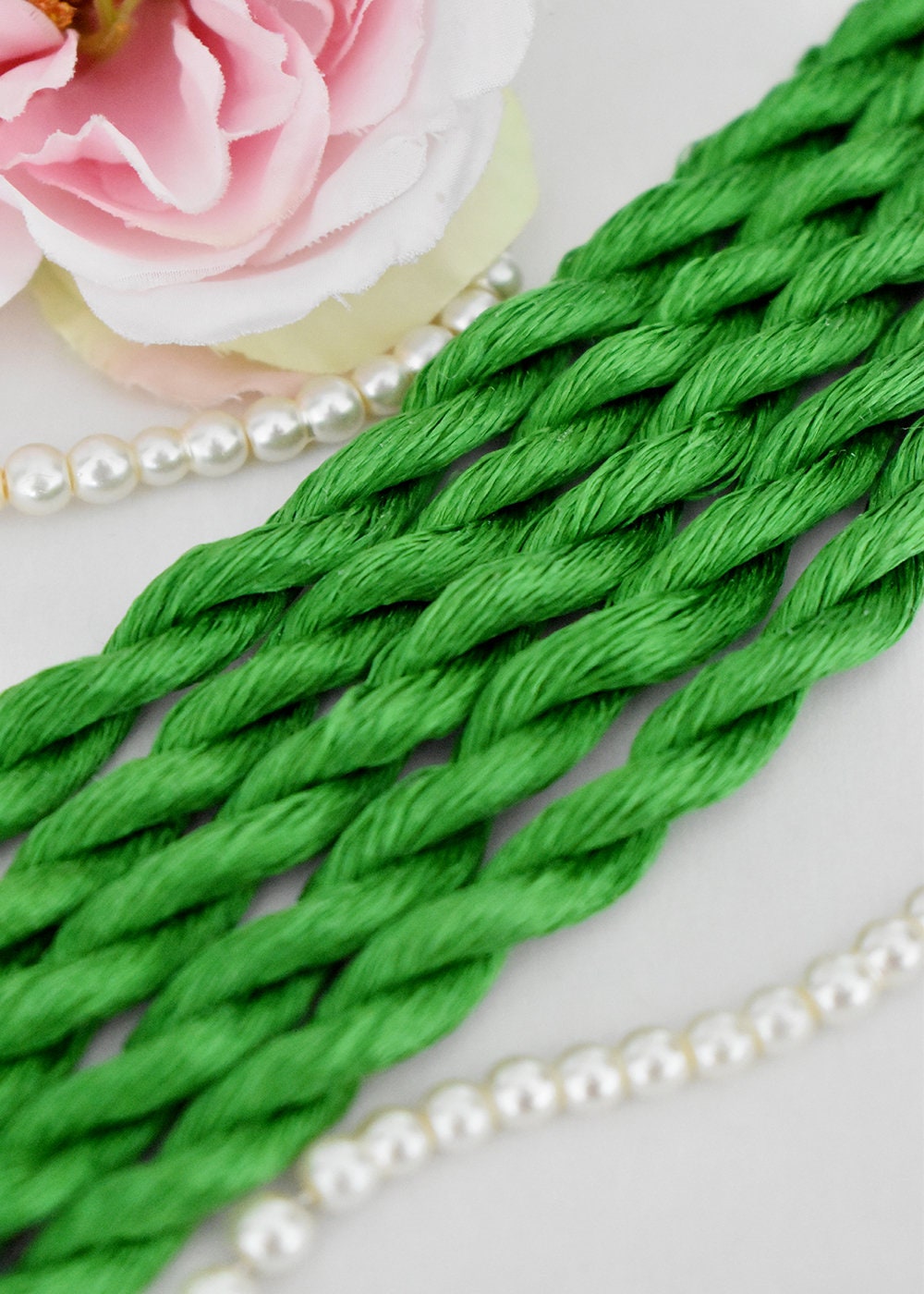 Pure Silk Thread for Embroidery Green Shades Non-twisted Flat - Etsy