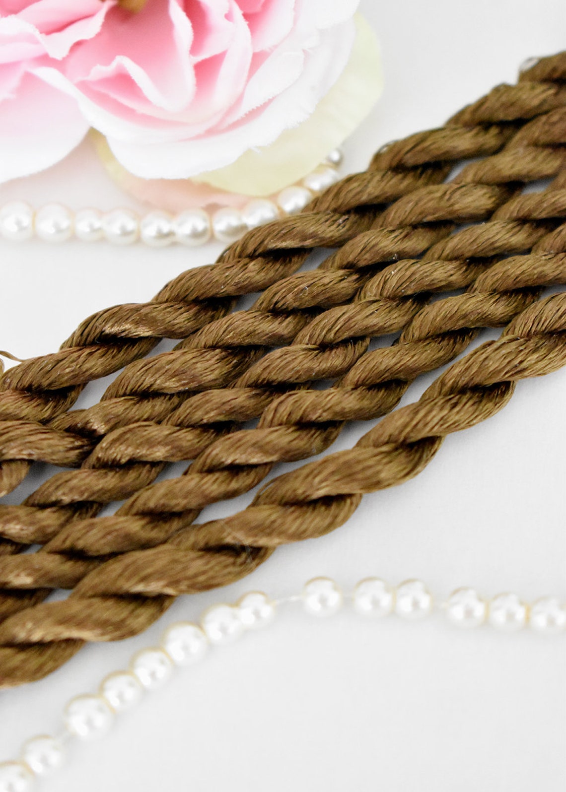 Pure Silk Thread for Embroidery Brown Shades Non-twisted Flat - Etsy