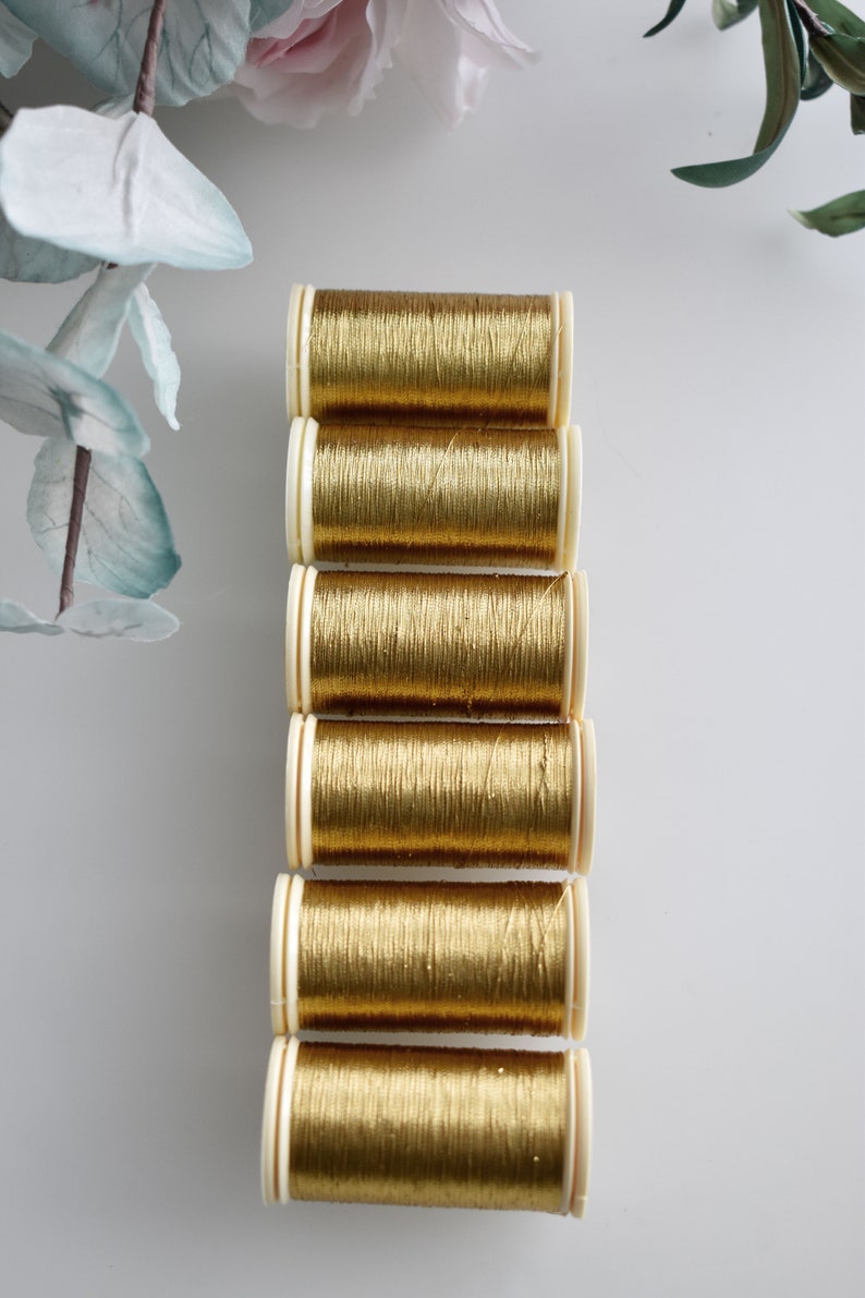 Old Gold Color 110 Sajou Metallic Thread, Metallic Sewing Thread, Fil ...