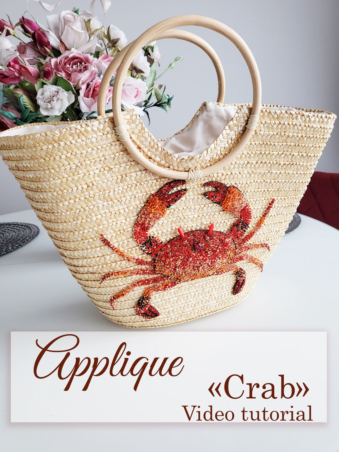 Applique crab Video Tutorial With Materials Step - Etsy