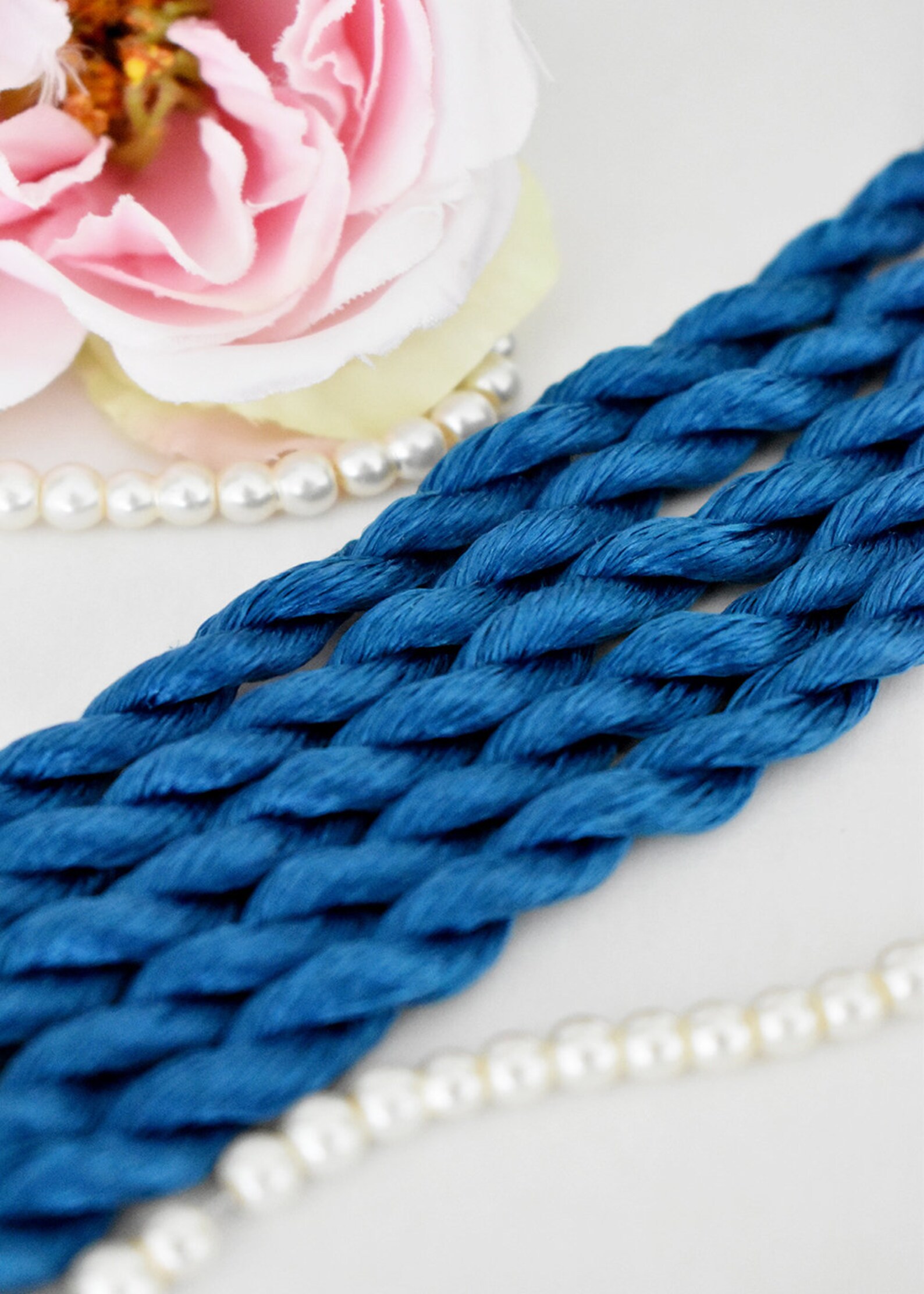 Pure Silk Thread for Embroidery, Blue Shades Non-twisted Flat Silk ...