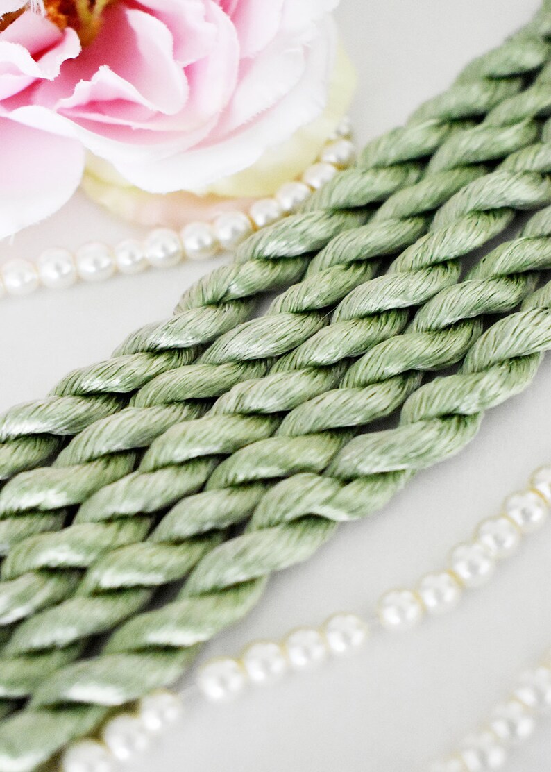 Pure Silk Thread for Embroidery, Green Shades Non-twisted Flat Silk ...