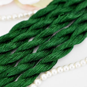 Pure Silk Thread for Embroidery, Green Shades Non-twisted Flat Silk ...