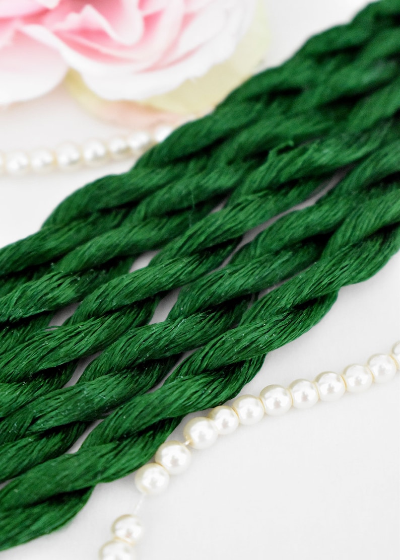 Pure Silk Thread for Embroidery Green Shades Non-twisted Flat - Etsy