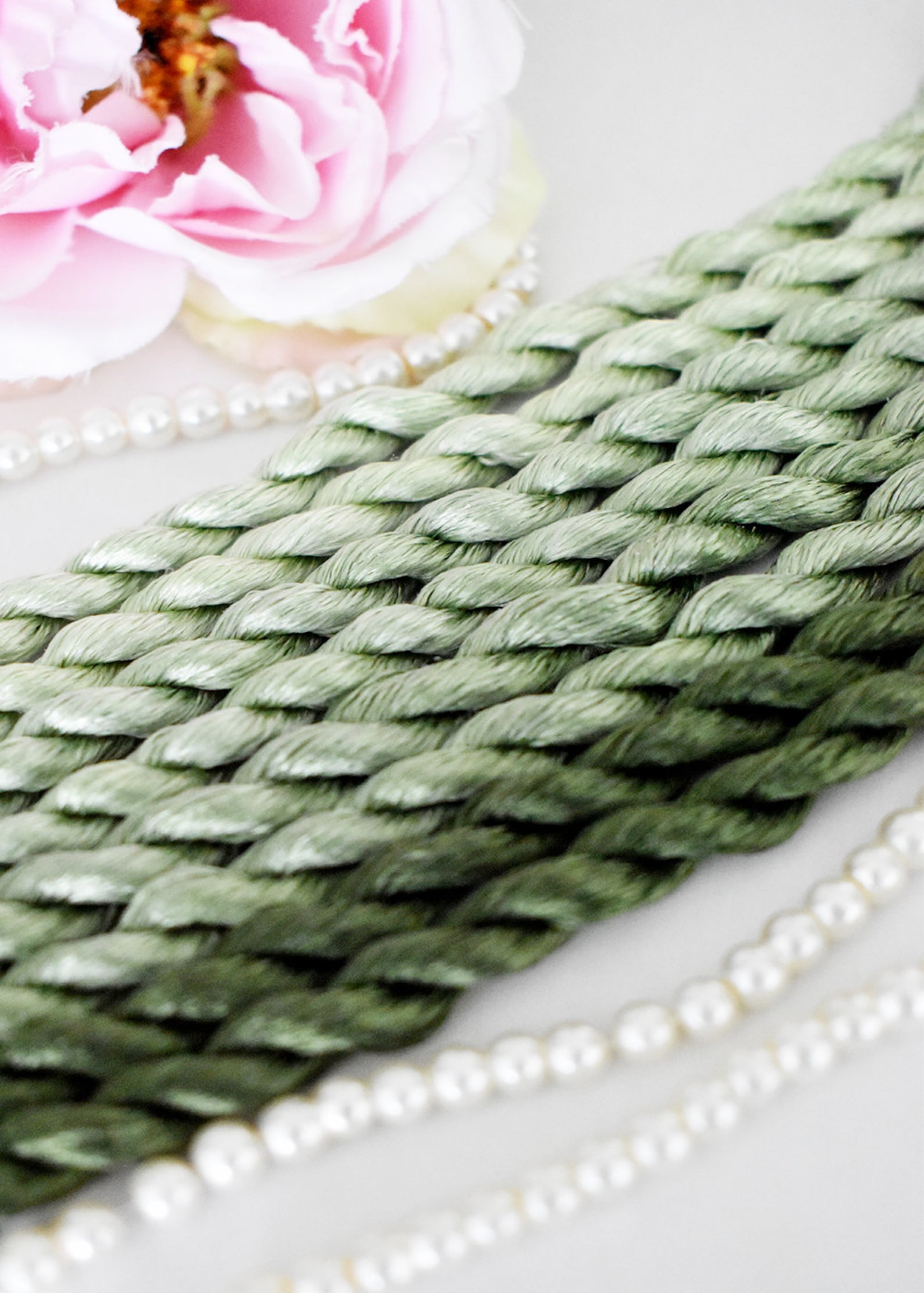 Pure Silk Thread for Embroidery, Green Shades Non-twisted Flat Silk ...