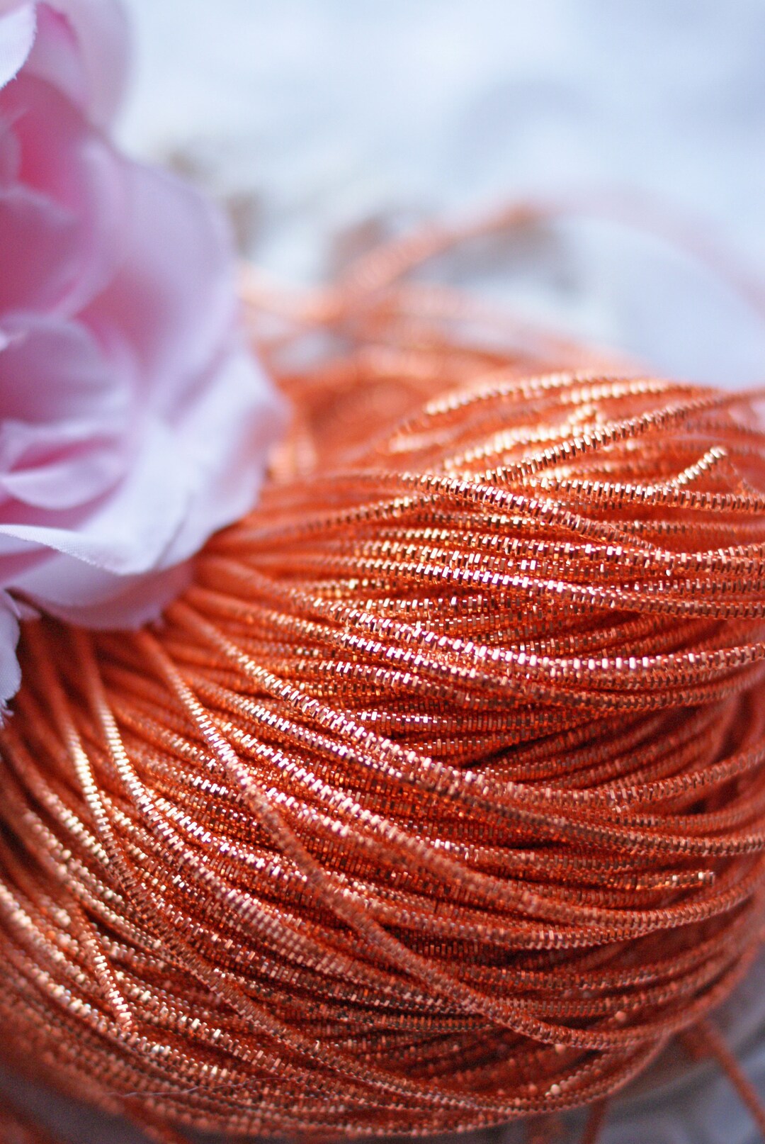 Dark Orange Color Embroidery Wire, French Metallic Wire, Nakshi ...