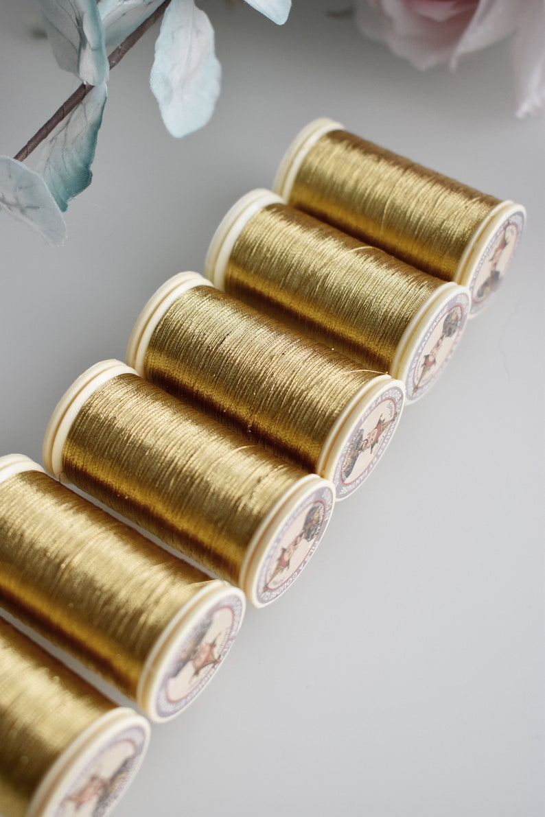 Old Gold Color 110 Sajou Metallic Thread, Metallic Sewing Thread, Fil ...