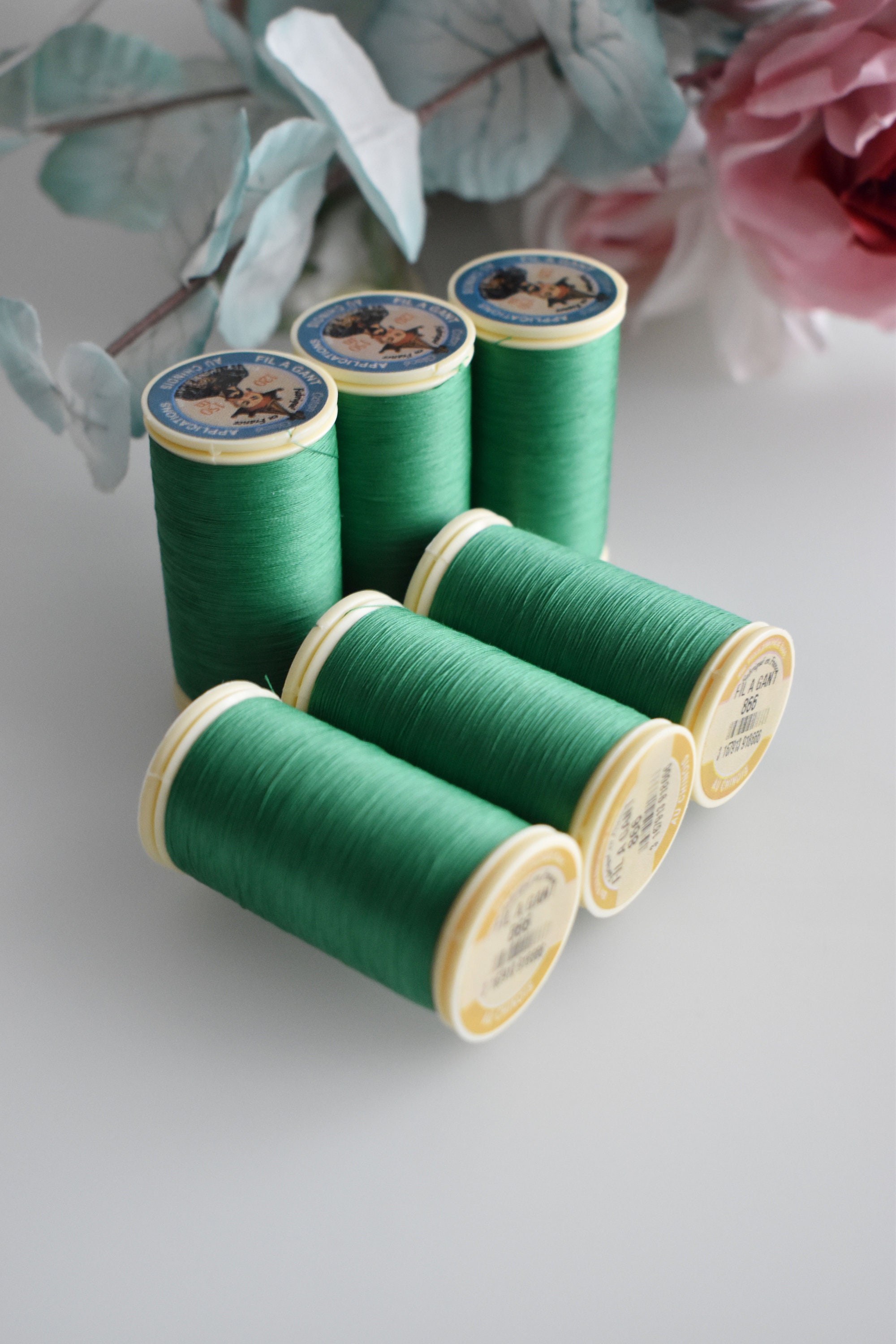 Fil A Gant Lawn Green Color 866 Gloving Thread, Fil Au Chinois Waxed ...