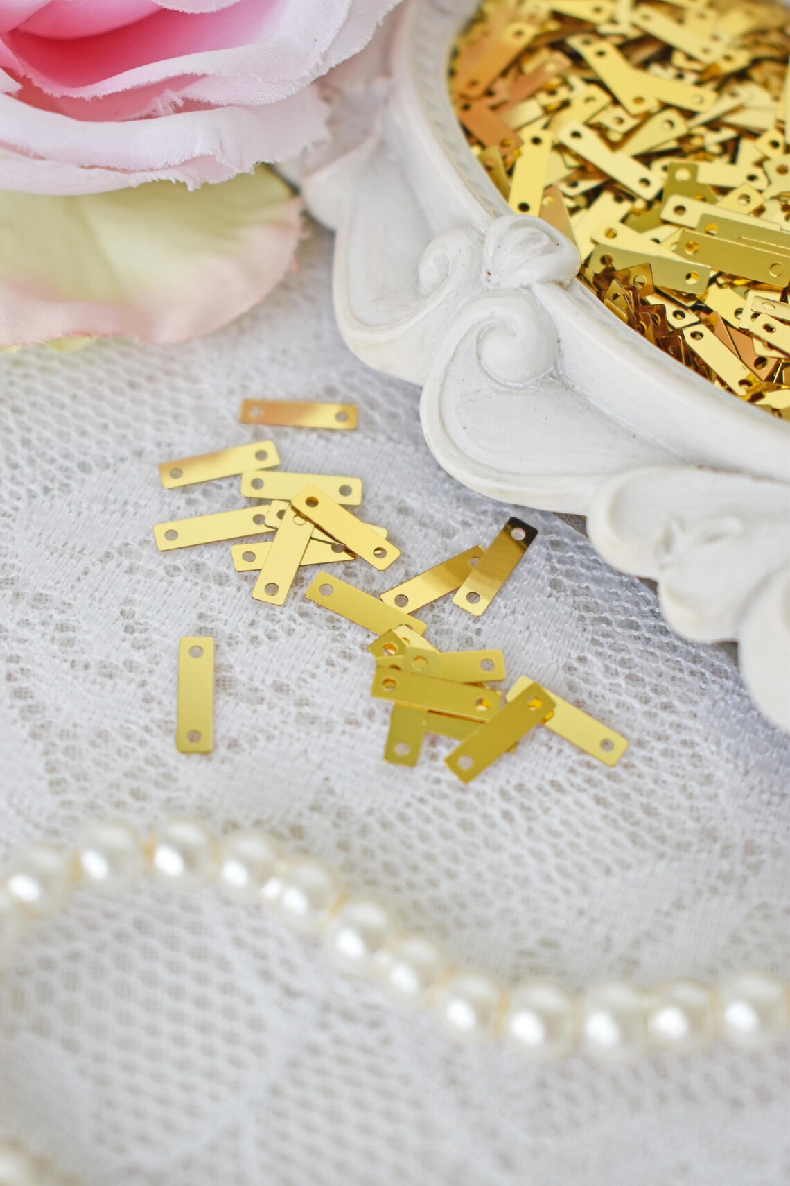 Rectangular Shape Sequins Dark Gold Color Italian Flat - Etsy