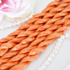 Pure Silk Thread for Embroidery, Orange Shades Non-twisted Flat Silk ...