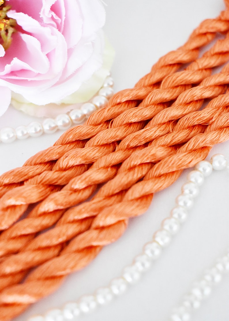 Pure Silk Thread for Embroidery, Orange Shades Non-twisted Flat Silk ...