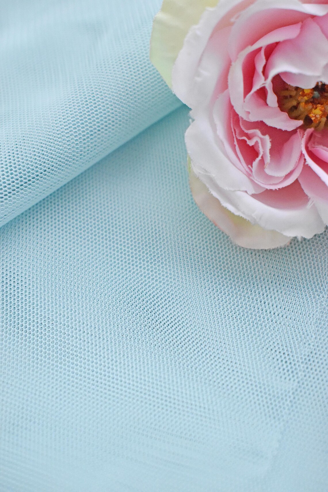Sky Blue color soft Tulle Fabric Fabric for embroidery | Etsy