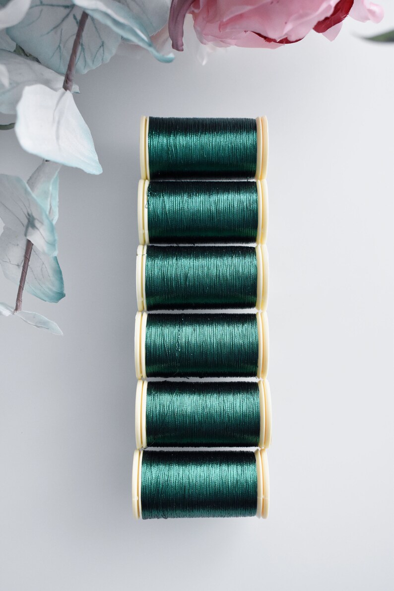 Metallic Pine Green Color 270 Sajou Thread, Metallic Sewing Thread, Fil ...
