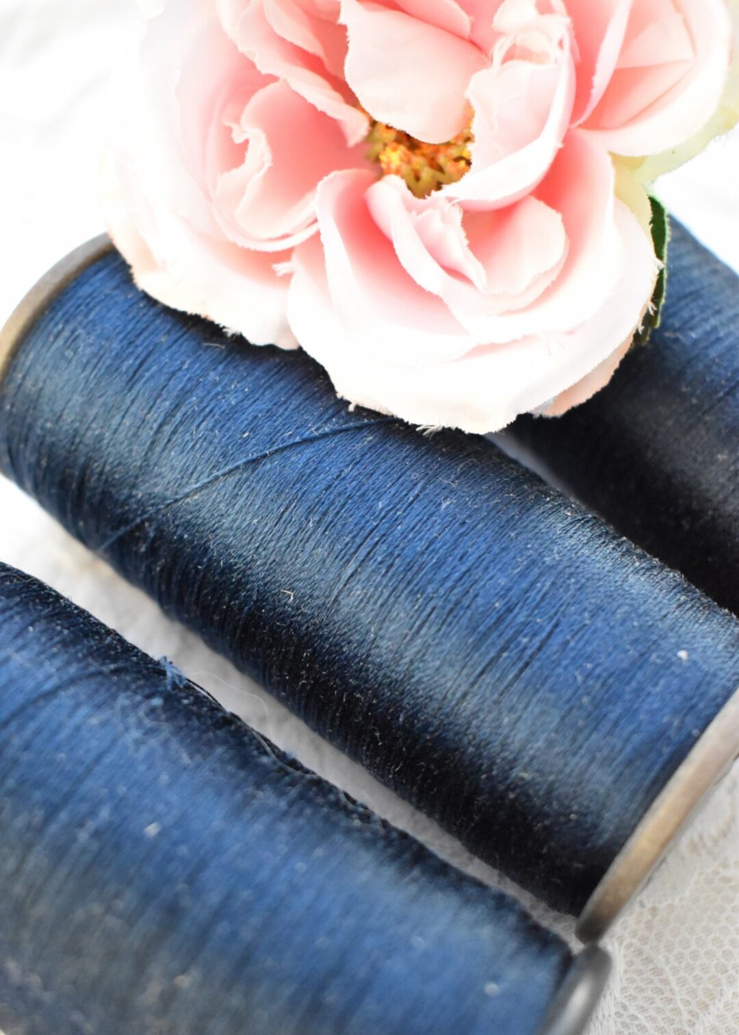 Vintage Pure Silk Thread Dark Blue Color - Etsy