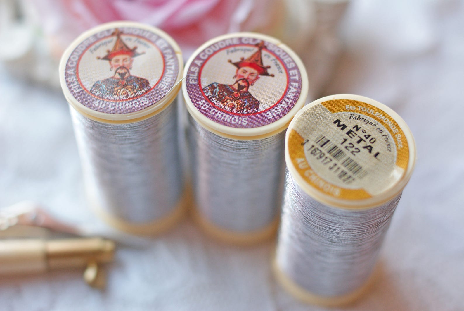 Silver-sajou Metallic Thread Metallic Sewing Thread Fil Au | Etsy