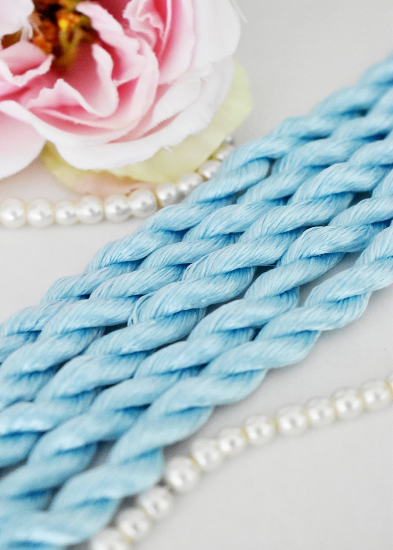 Pure Silk Thread for Embroidery, Blue Shades Non-twisted Flat Silk ...