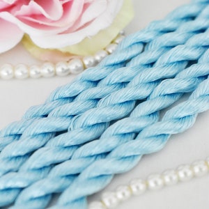 Pure Silk Thread for Embroidery, Blue Shades Non-twisted Flat Silk ...